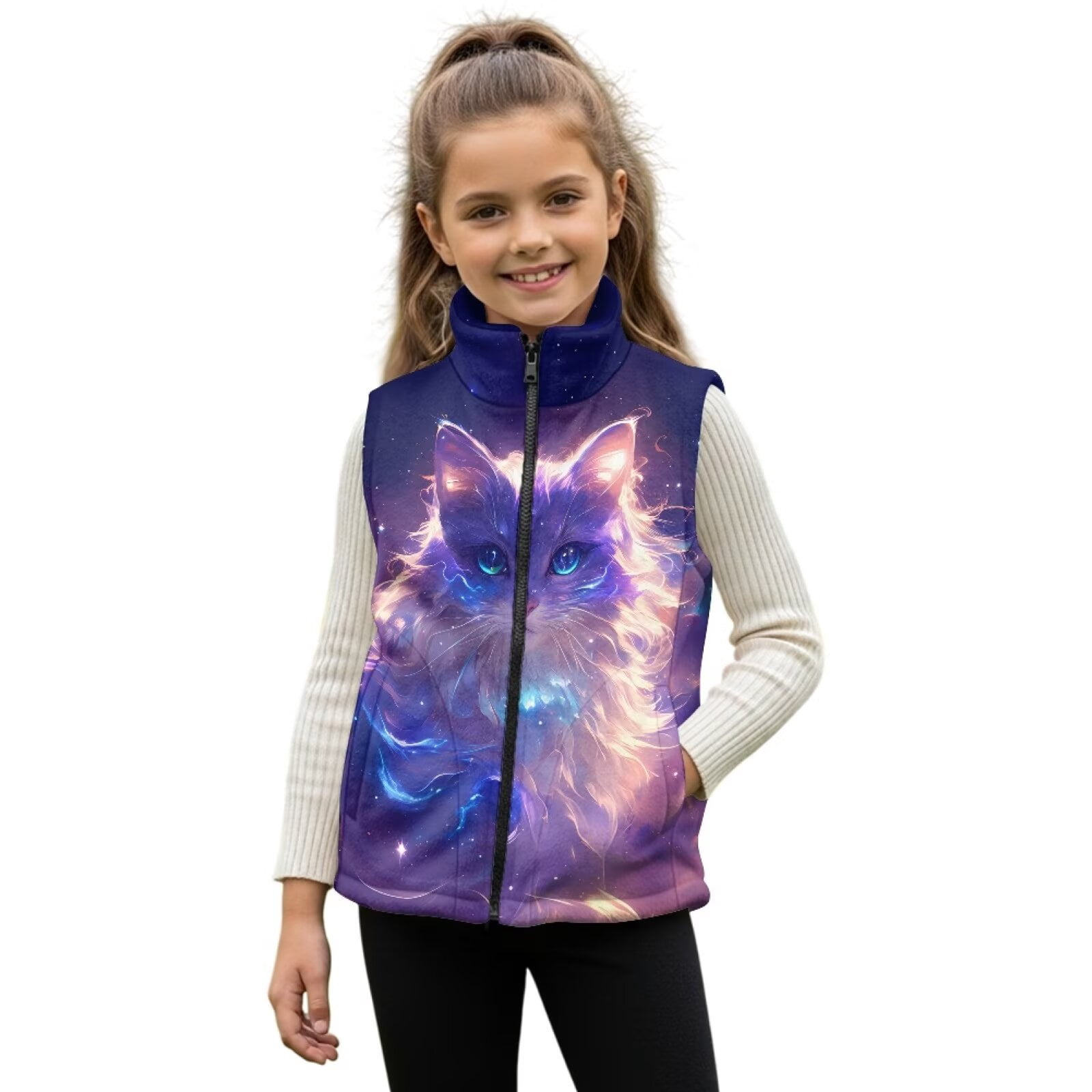 Binienty Axolotl Whale Girls Vest Jacket 3T Toddler Cute Fashion Fluffy ...