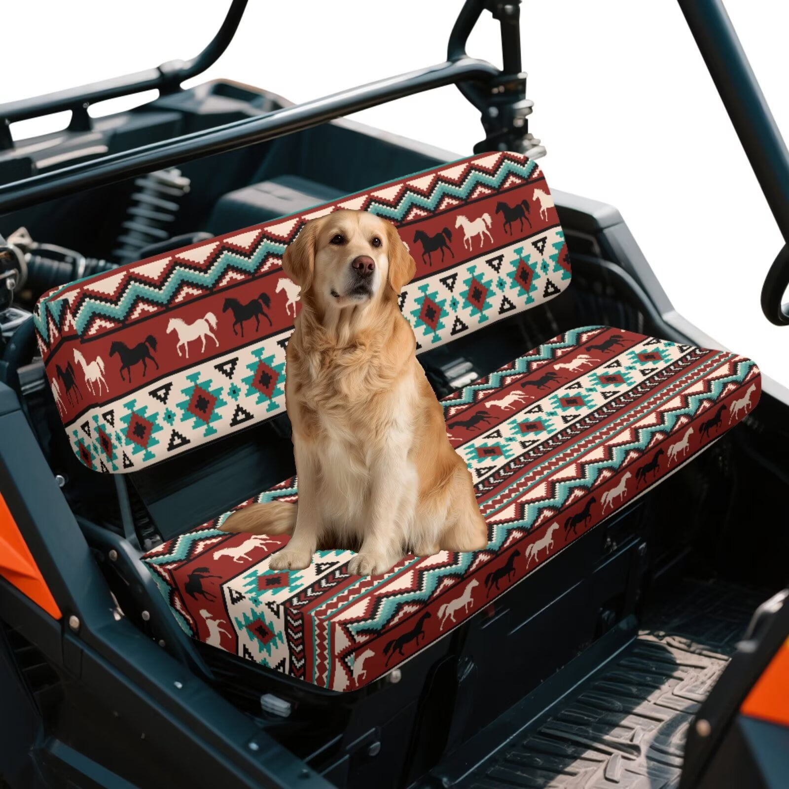 Binienty Aztec Horse Print UTV Seat Covers for Kawasaki Mule 3010 3020 ...