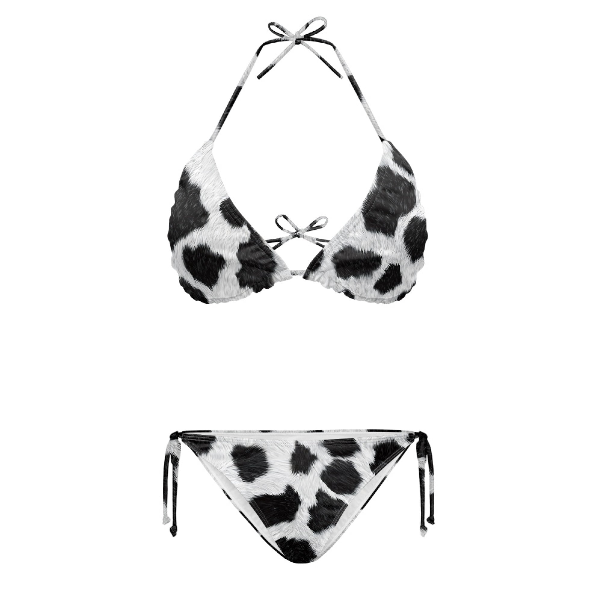 Binienty Bathing Suit, Cow Print Pattern Elastic Bikini Sets ...