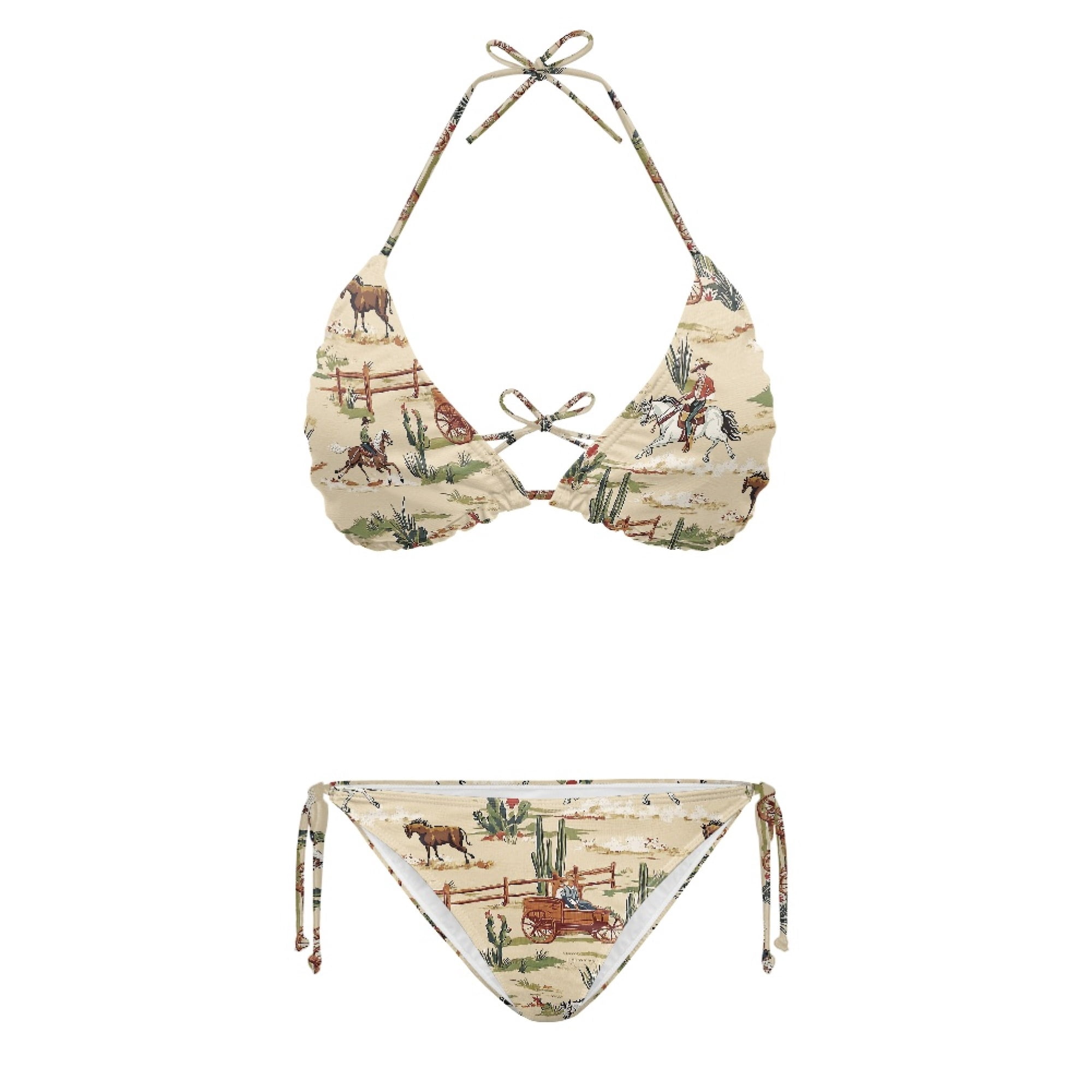 Binienty Bathing Suit, Horse and Cactus Pattern Light Swimwear, Printed ...