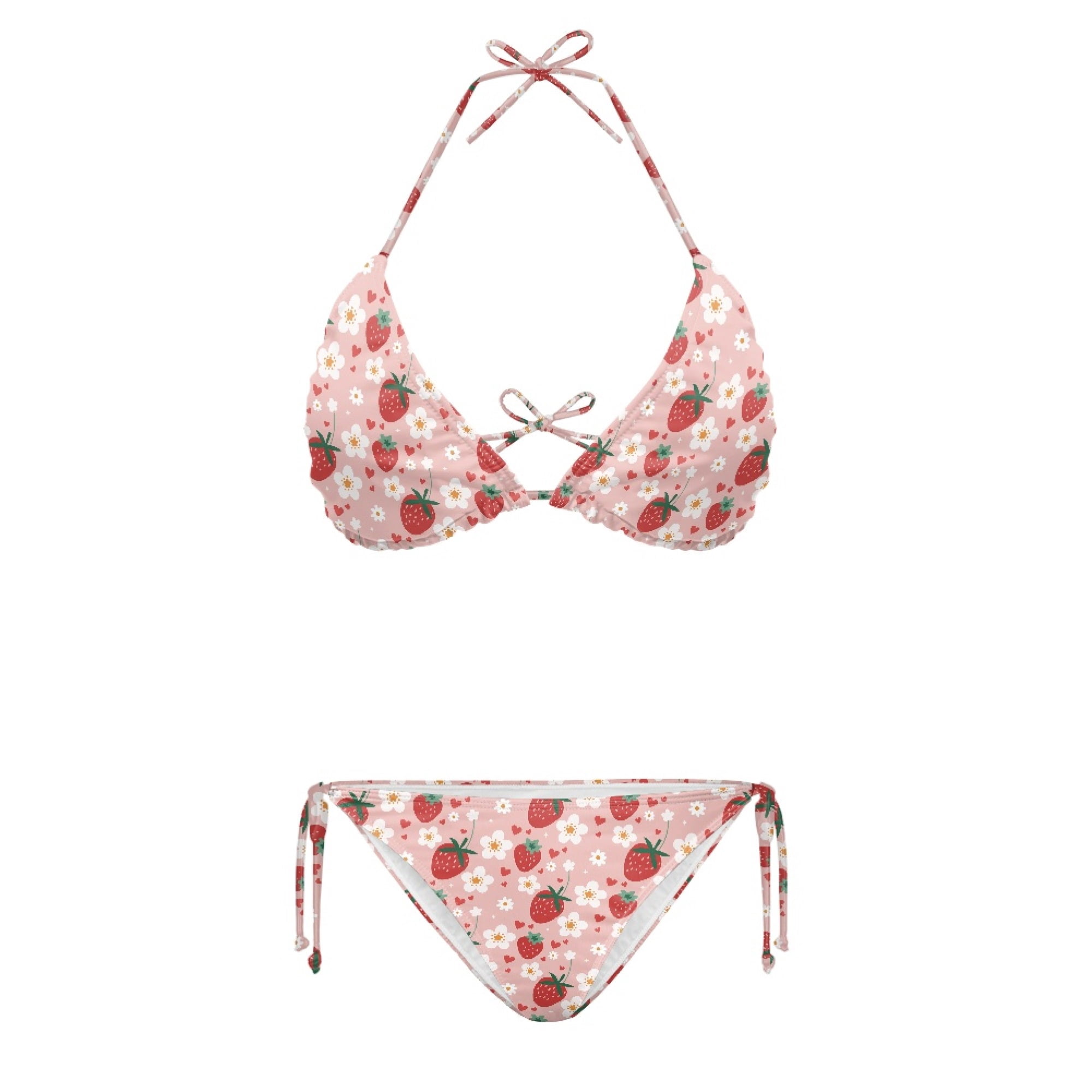 Binienty Bikini Set, Strawberry Elastic Two Piece Bathing Suit, Printed ...