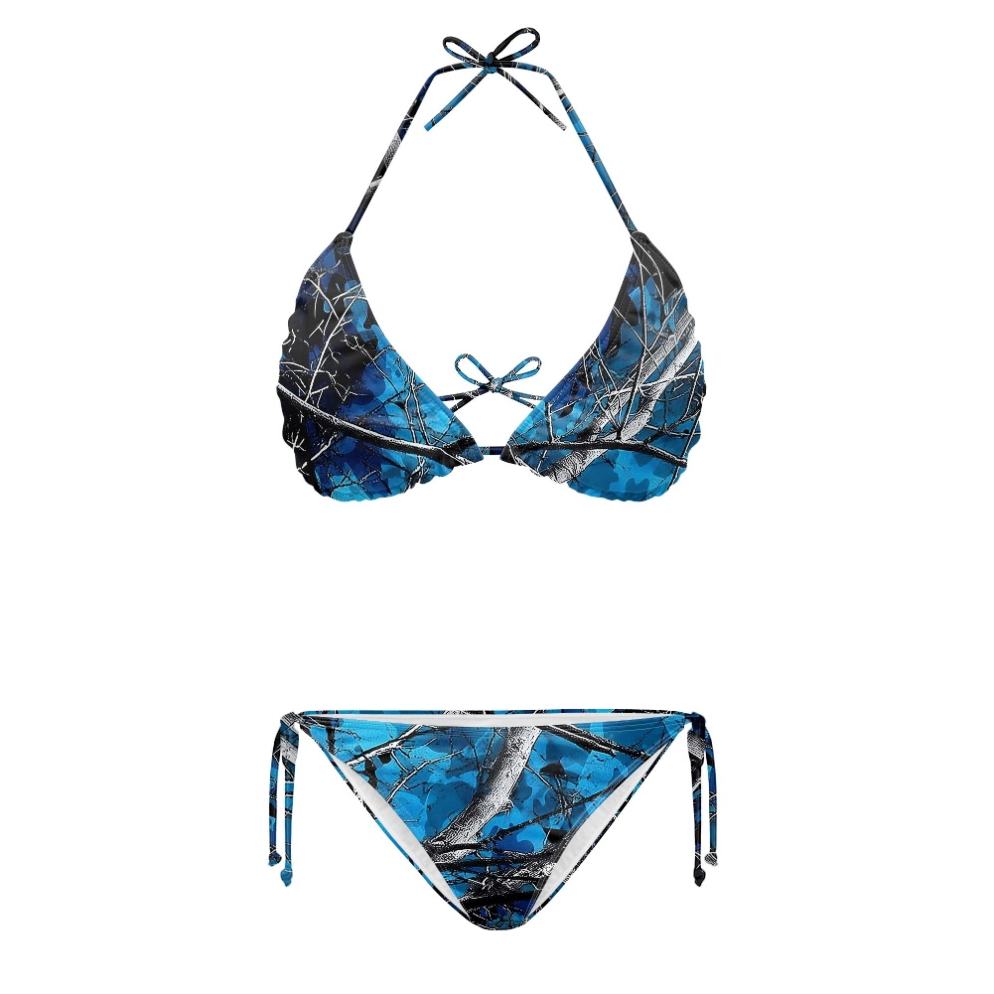 Binienty Blue Camo Tree Pattern Bikini Set for Beach Suitable for Most ...