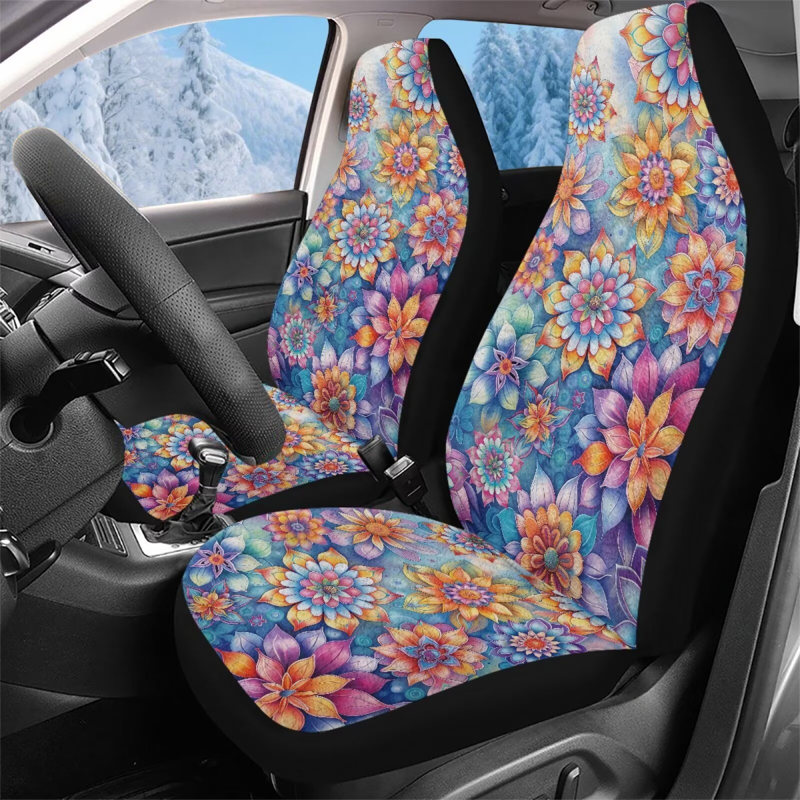 Binienty Boho Car Seat Covers Fuzzy High Back Auto Seat Protector Plush ...