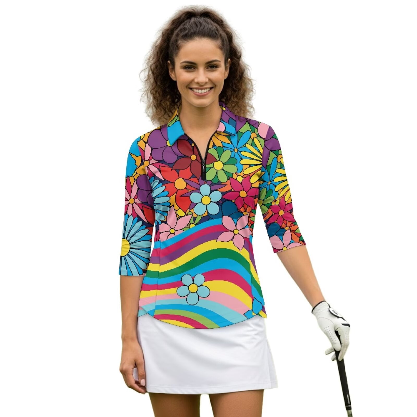 Binienty Boho Flower Women Sport Cloth Golf Tennis Shirts Soft and ...