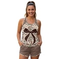 Binienty Bow Camouflage Pattern Women's Athletic Tank Top Shorts Set ...