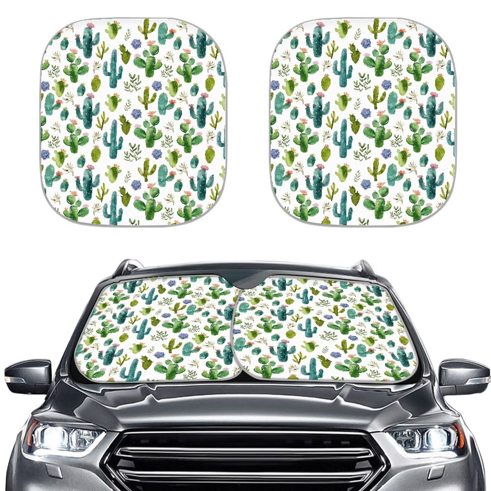 Binienty Cactus Print Car Sun Shade for Windshield Sun Shield for Front ...