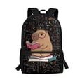 Binienty Capybara Print School Backpack for Kids 7-12 17 Inch Large ...