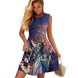 Binienty Casual Crewneck Dress for Vacation Daily Wear, Polyester ...