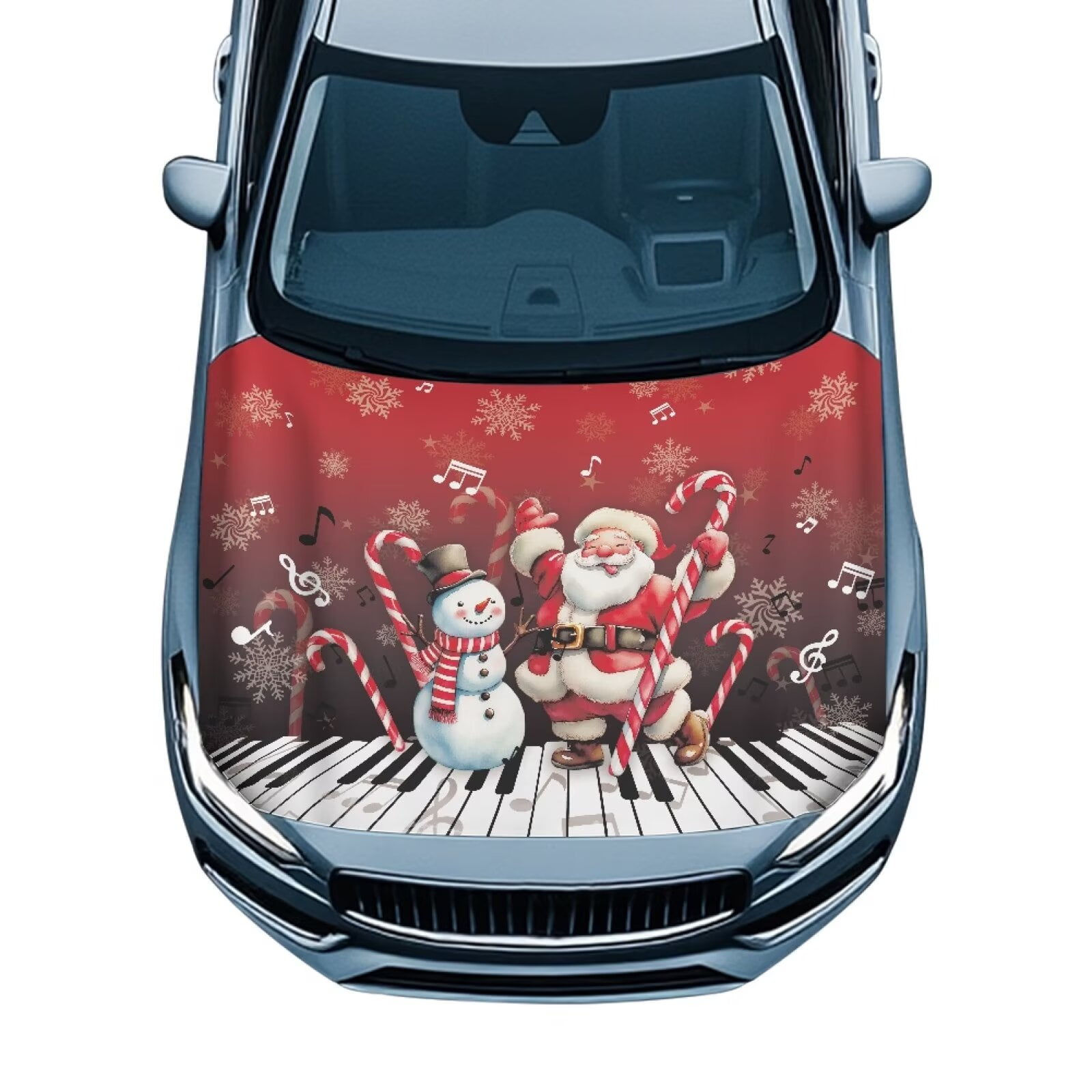 Binienty Christmas Car Hood Cover Stretchy Vehicle Hood Cover Easy to ...