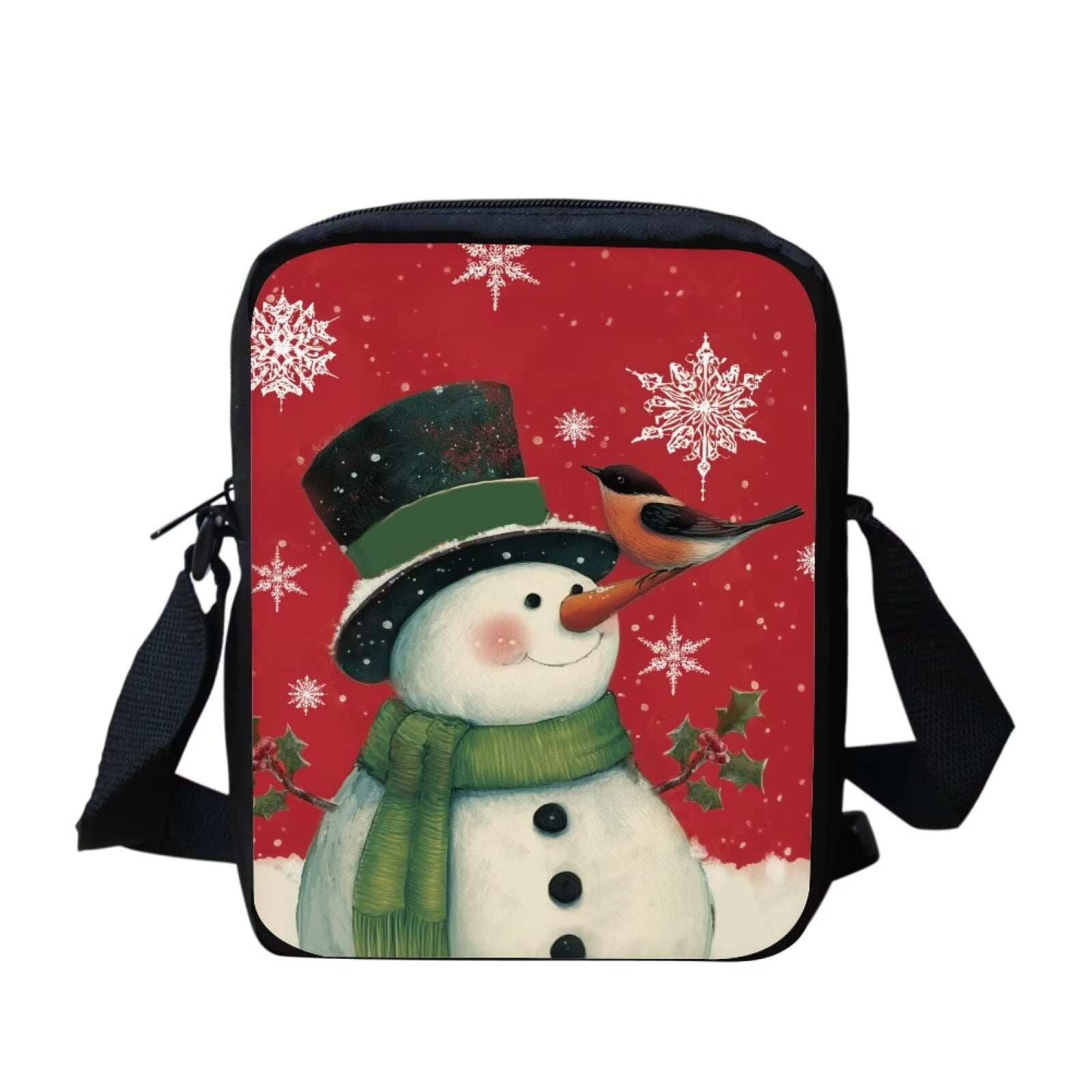 Binienty Christmas Snowman Crossbody Purse for Women Zipper Small Sling ...