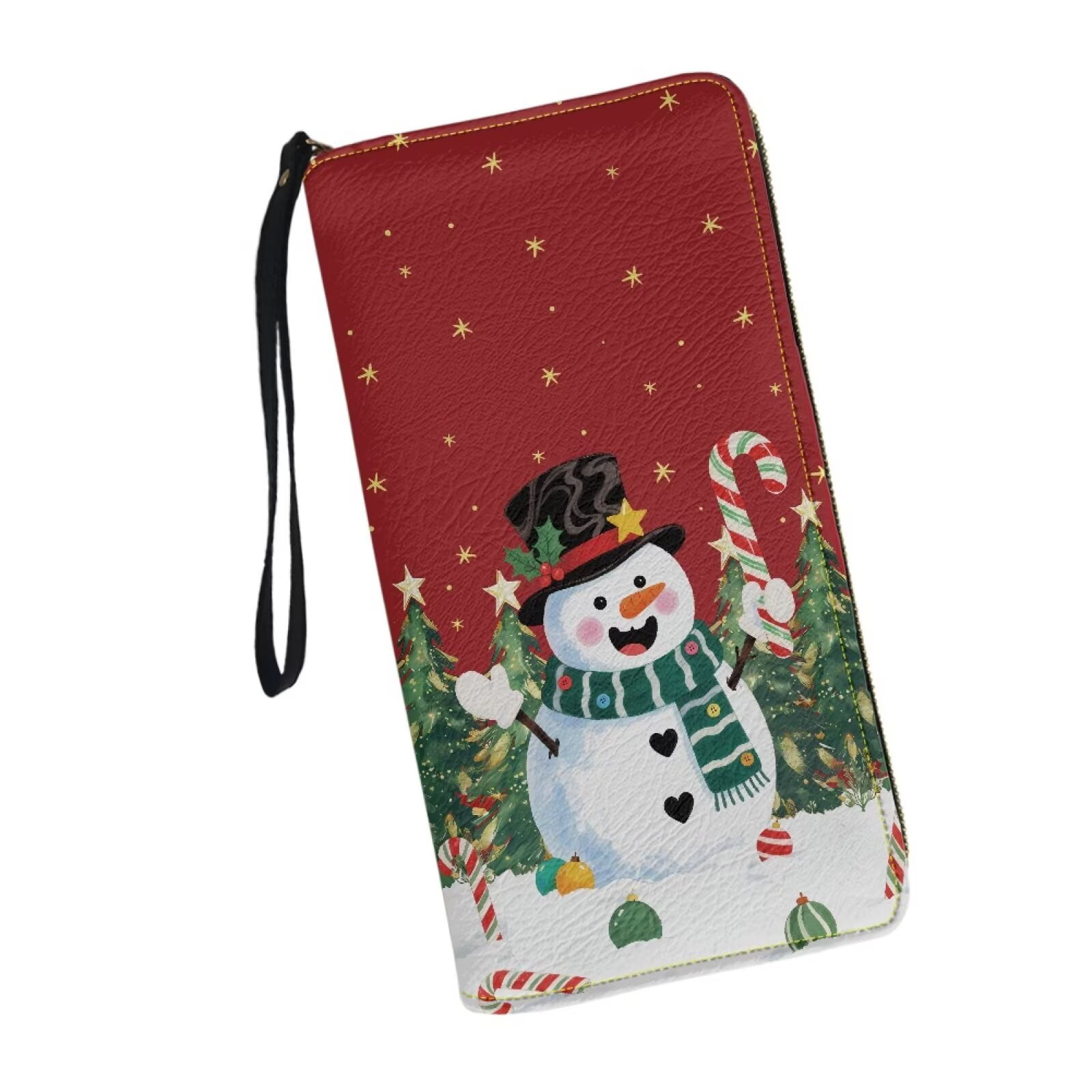 Binienty Christmas Snowman Women's Wallet Wristlet Ladies Phone Purse ...