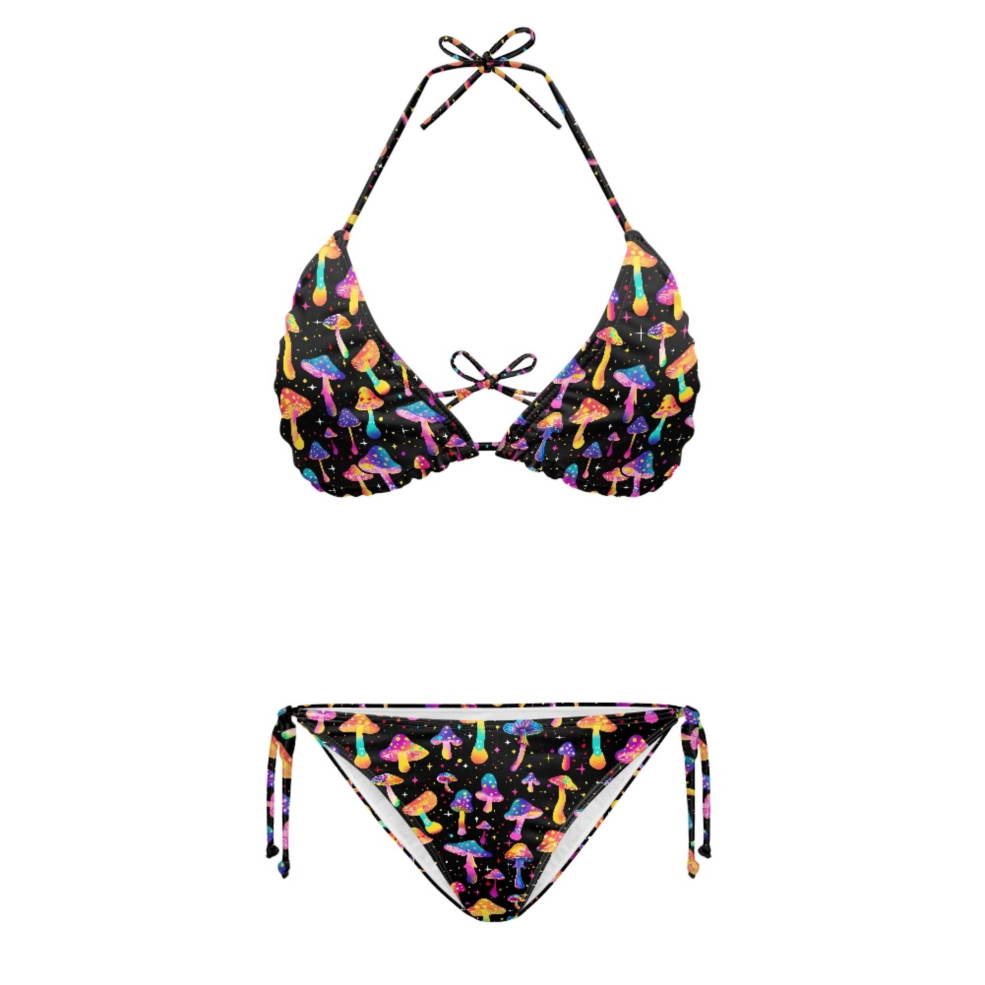 Binienty Colorful Mushroom Pattern Bikini Set, Quick Drying 2 Piece ...