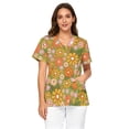 Binienty Daisy Pattern Nurse Shirts Breathable Stretchy, Healthcare ...