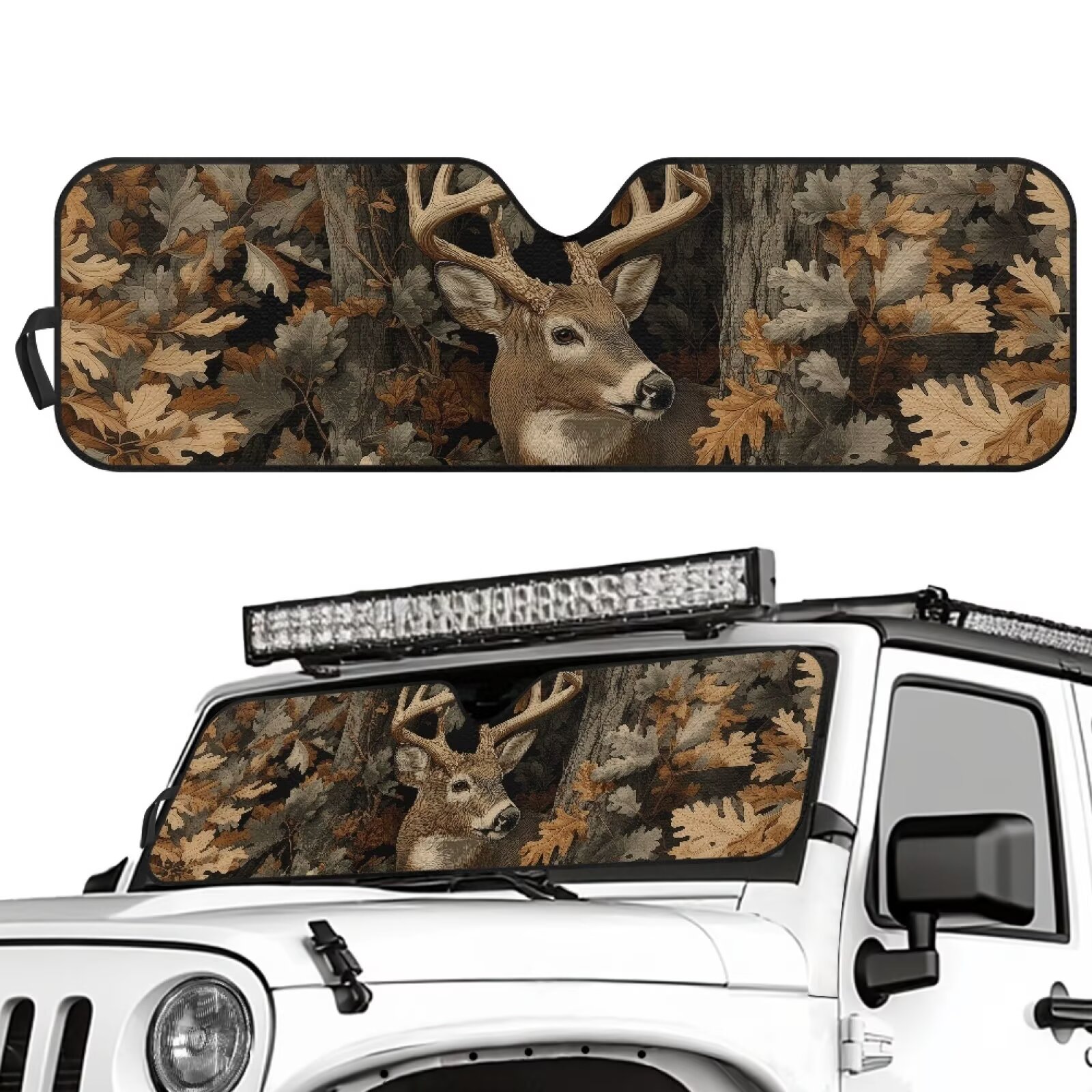 Binienty Deer Hunting Camo Car Sun Shade Windshield for Jeep Gladiator ...