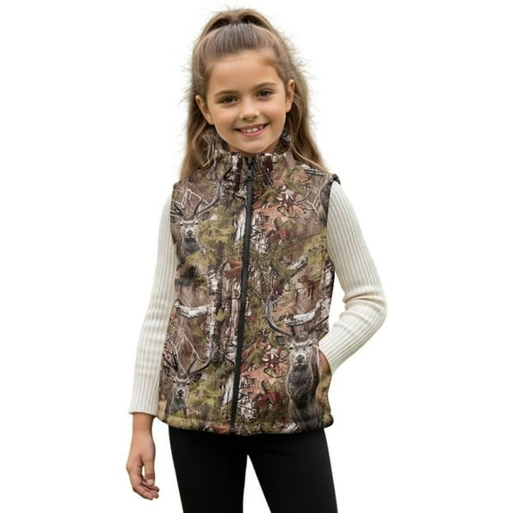 Binienty Duck Camo Vest for Girls 4T Fluffy Fleece Vest Coat Warm ...