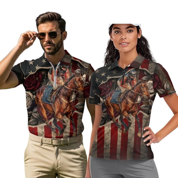 Binienty Equestrian Couple Matching Outfits Classic Fit Stylish Shirts ...