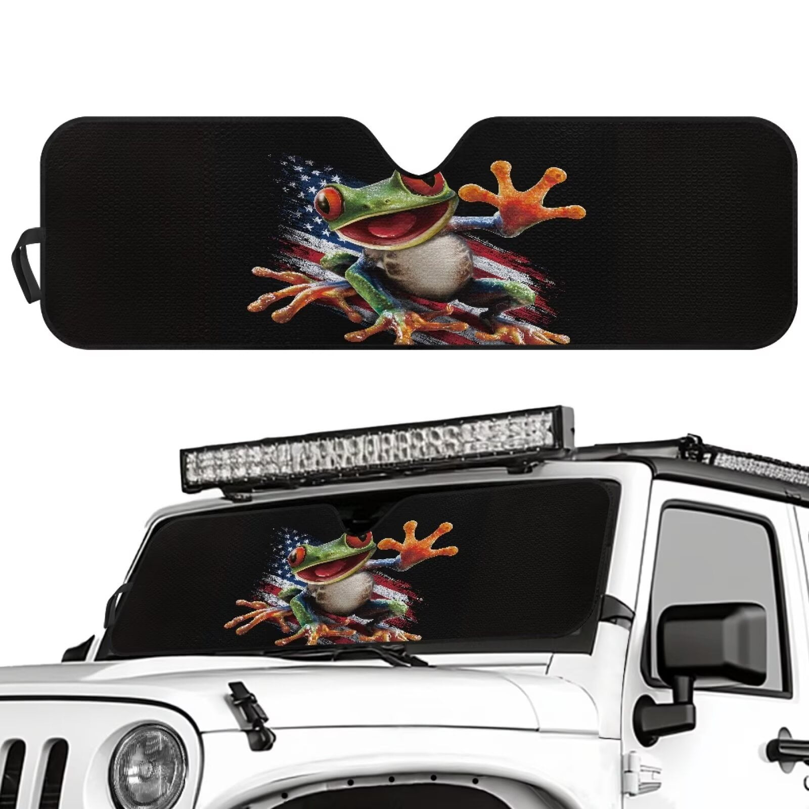 Binienty Frog American Flag Car Window Shades for Jeep Wrangler JLU 4-Door 2018-2025 Foldable ...