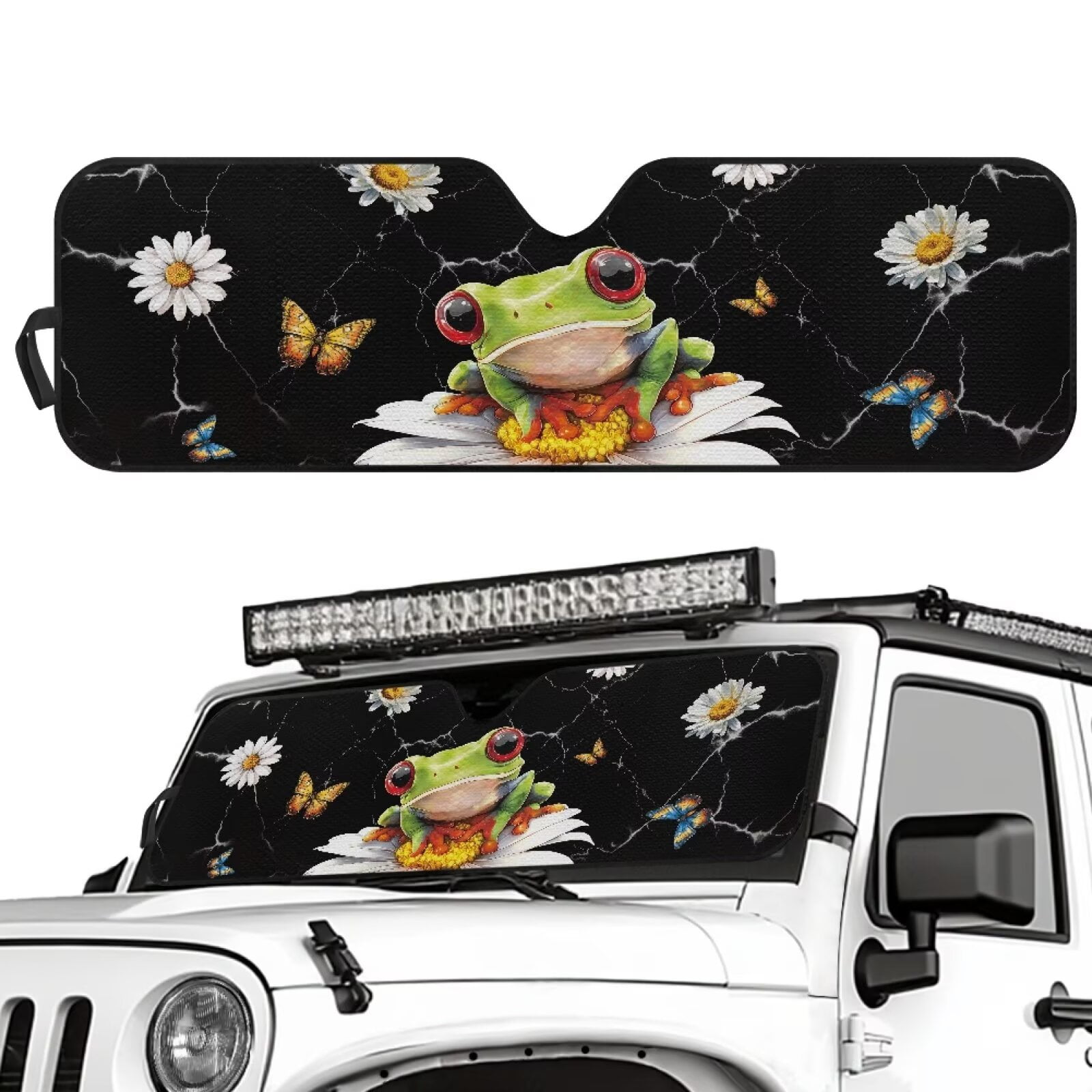 Binienty Frog Daisy Auto Sun Visor Heat Protection for 1997-2017 Jeep ...