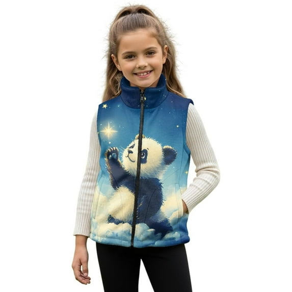 Binienty Girls Axolotl Fleece Vest Size 11-12 Cherry Blossom Thick Cute ...