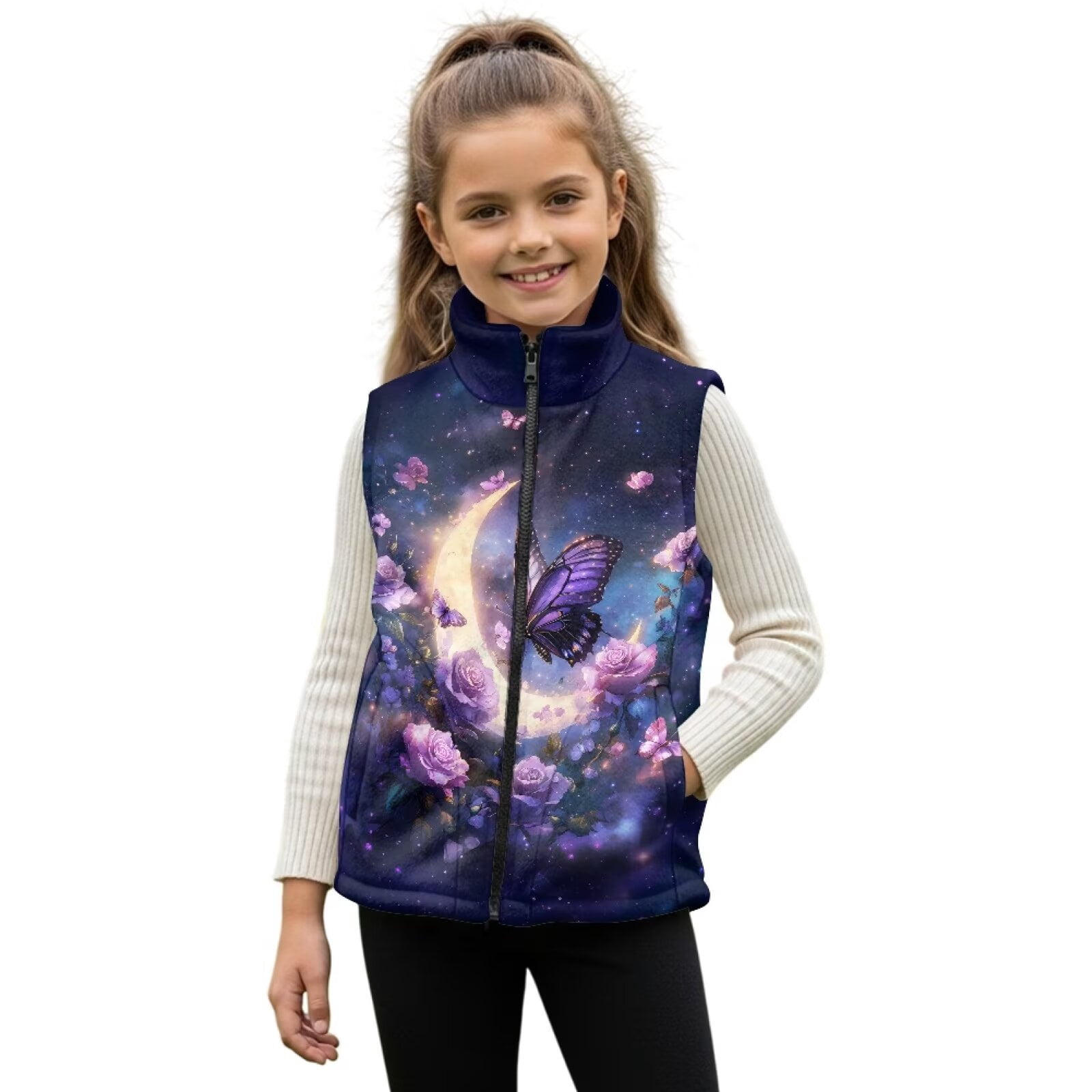 Binienty Girls Vest Waistcoat Size 5-6 Cute Thick Fluffy Fleece Jacket ...
