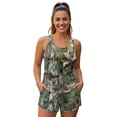 Binienty Green Camo Pattern Women's Tankini Shorts Set, Quick Drying ...