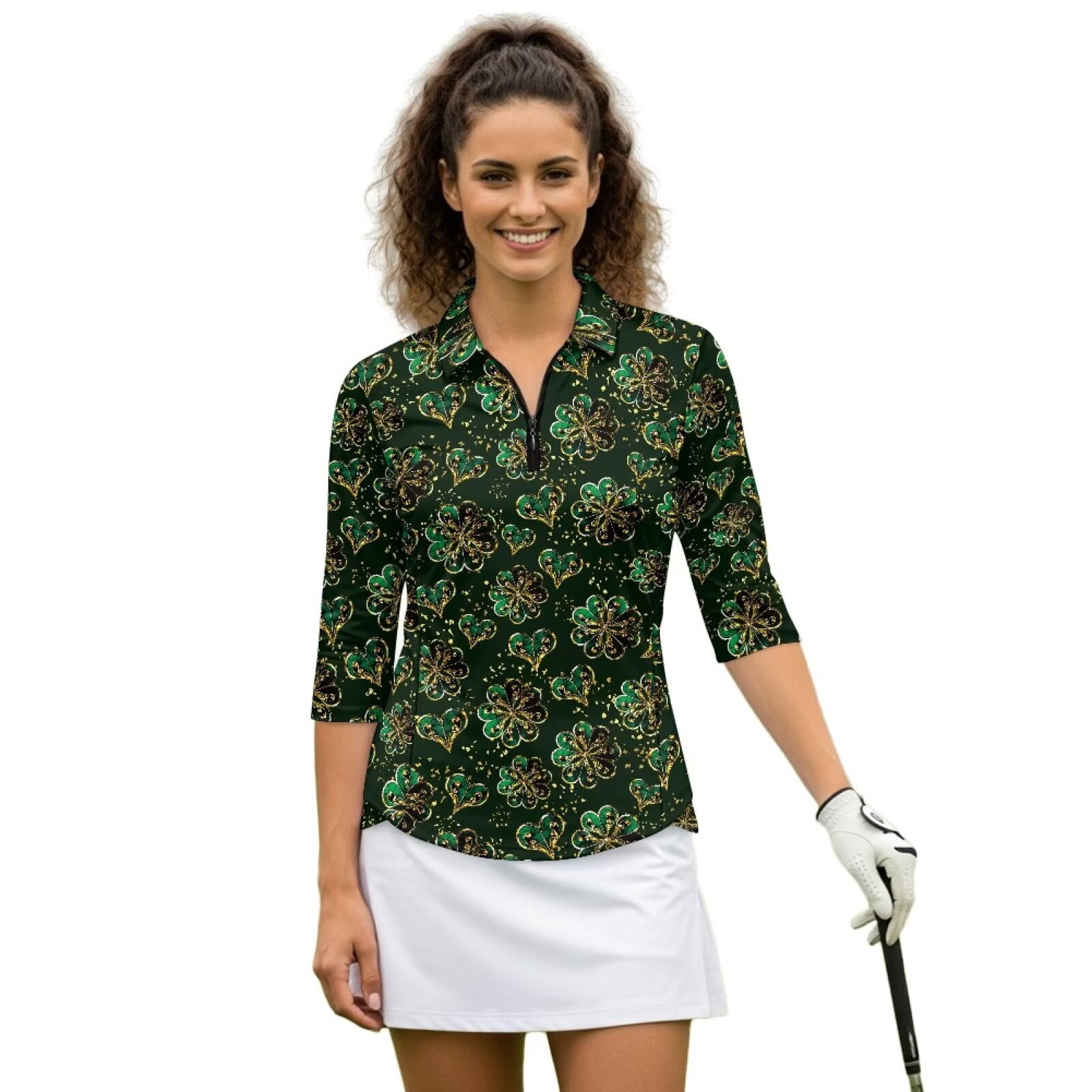 Binienty Green Clover Women Workout Tops Short Sleeve Cloth Lightweight ...