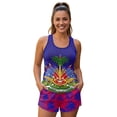 Binienty Haiti Flag Pattern Women's Tankini Shorts Set, Removable Chest ...