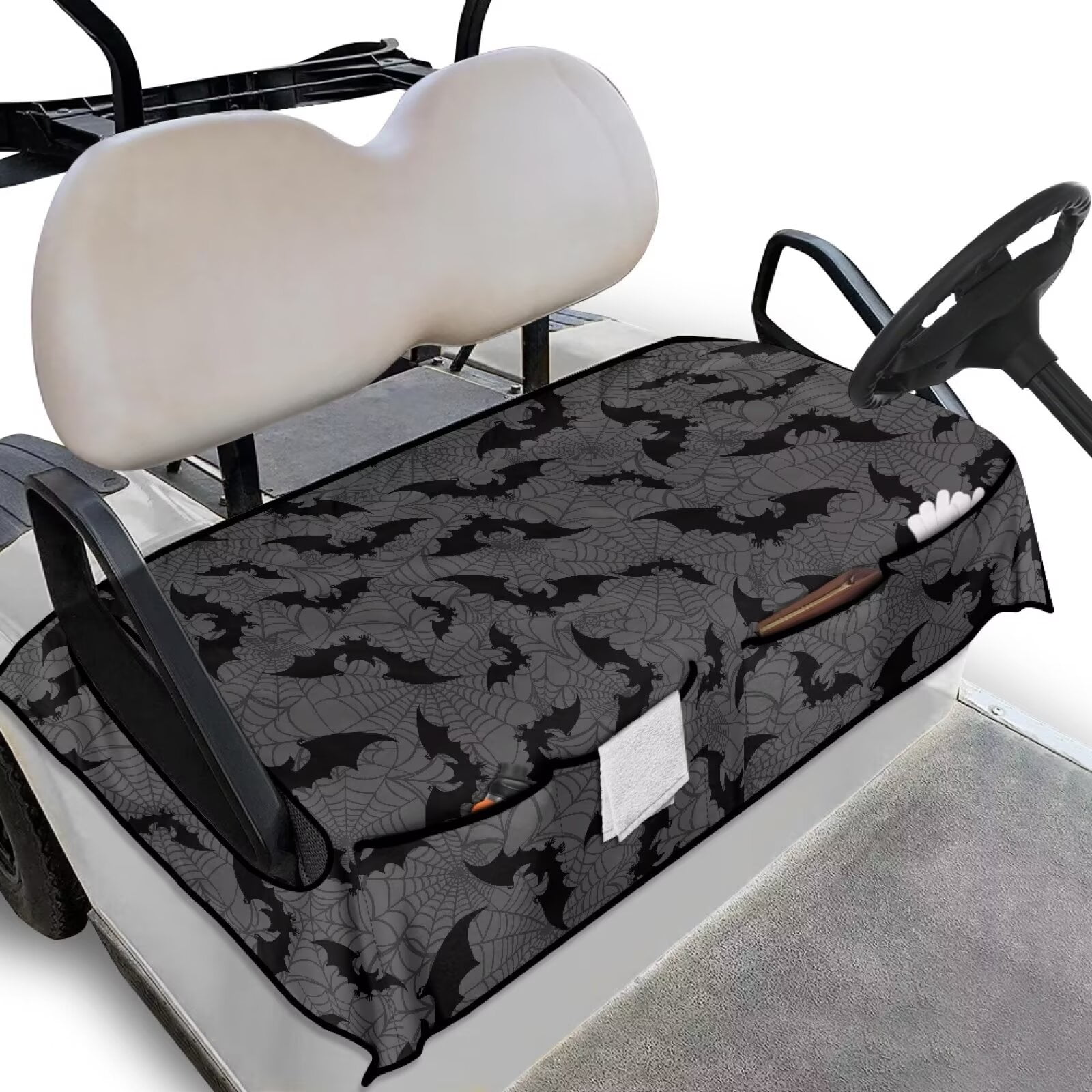 Binienty Halloween Bats Golf Cart Bench Seat Towel Polyester Plush Golf ...