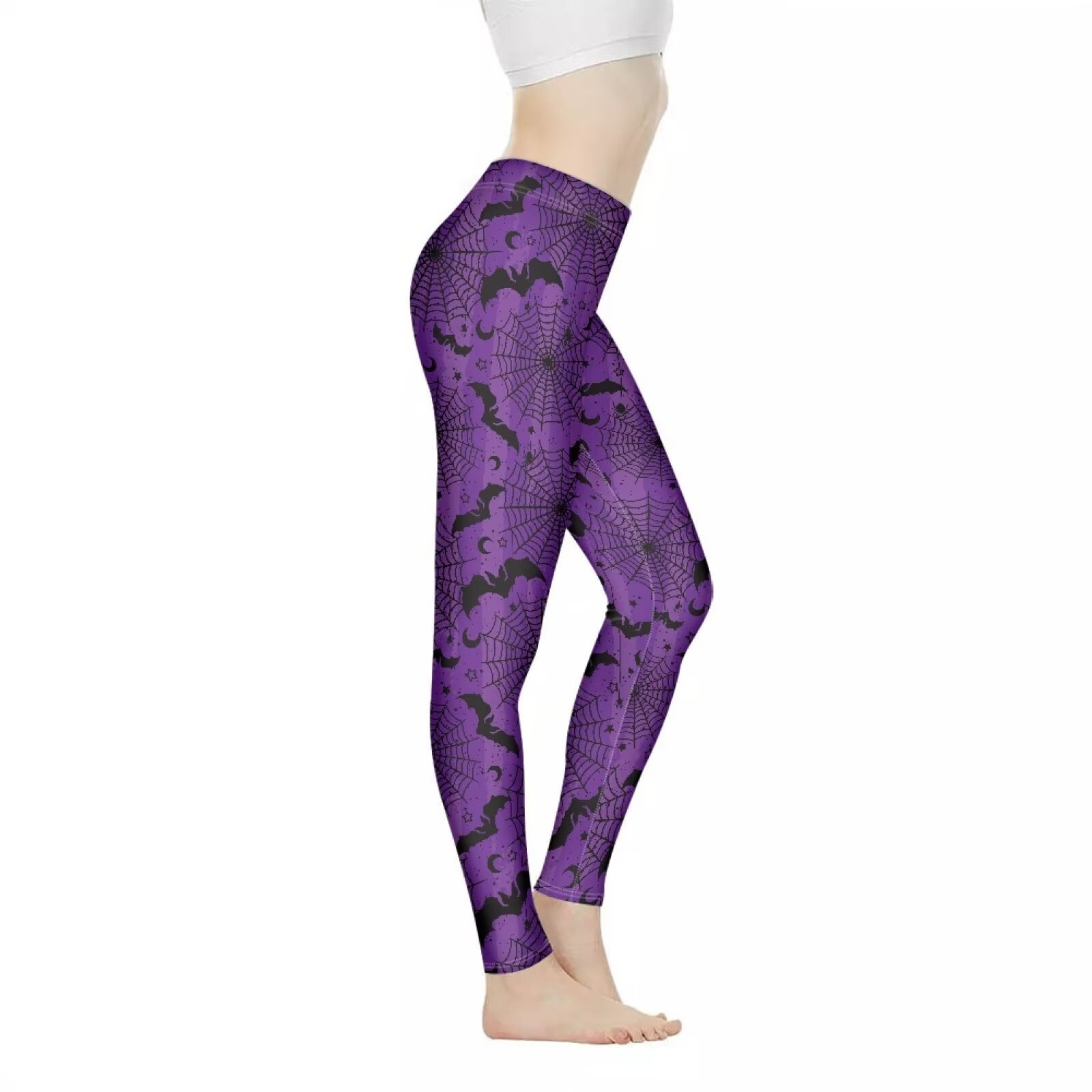 Binienty Halloween Workout Leggings for Women Butt Lifting Bat Spider ...