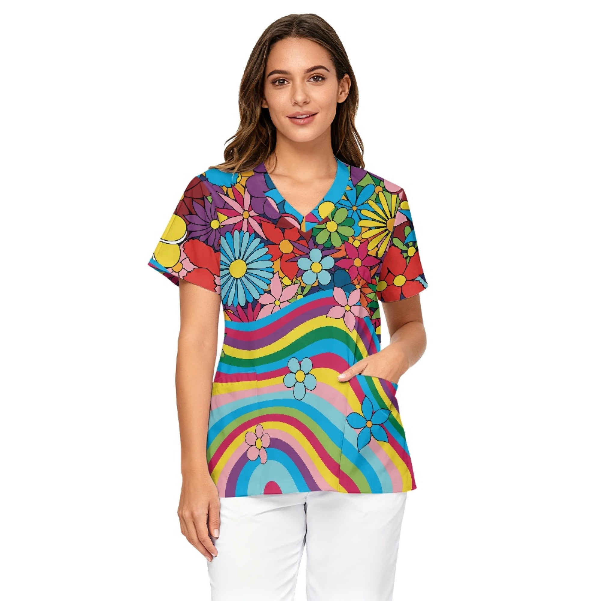 Binienty Healthcare Uniform for Women, Breathable V Neck Nursing Top ...