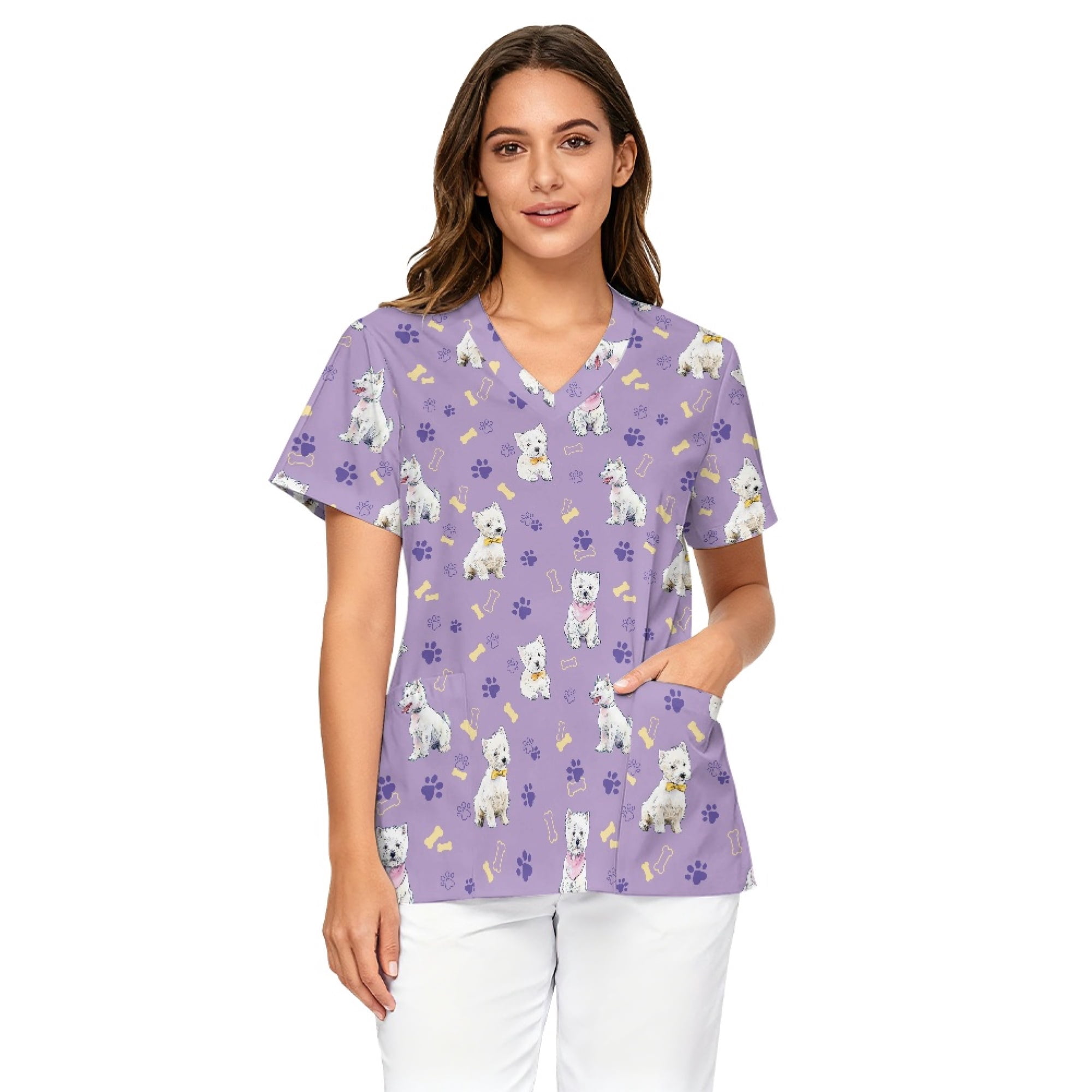 Binienty Healthcare Workwear for Women, Short Sleeve V Neck Nurse ...