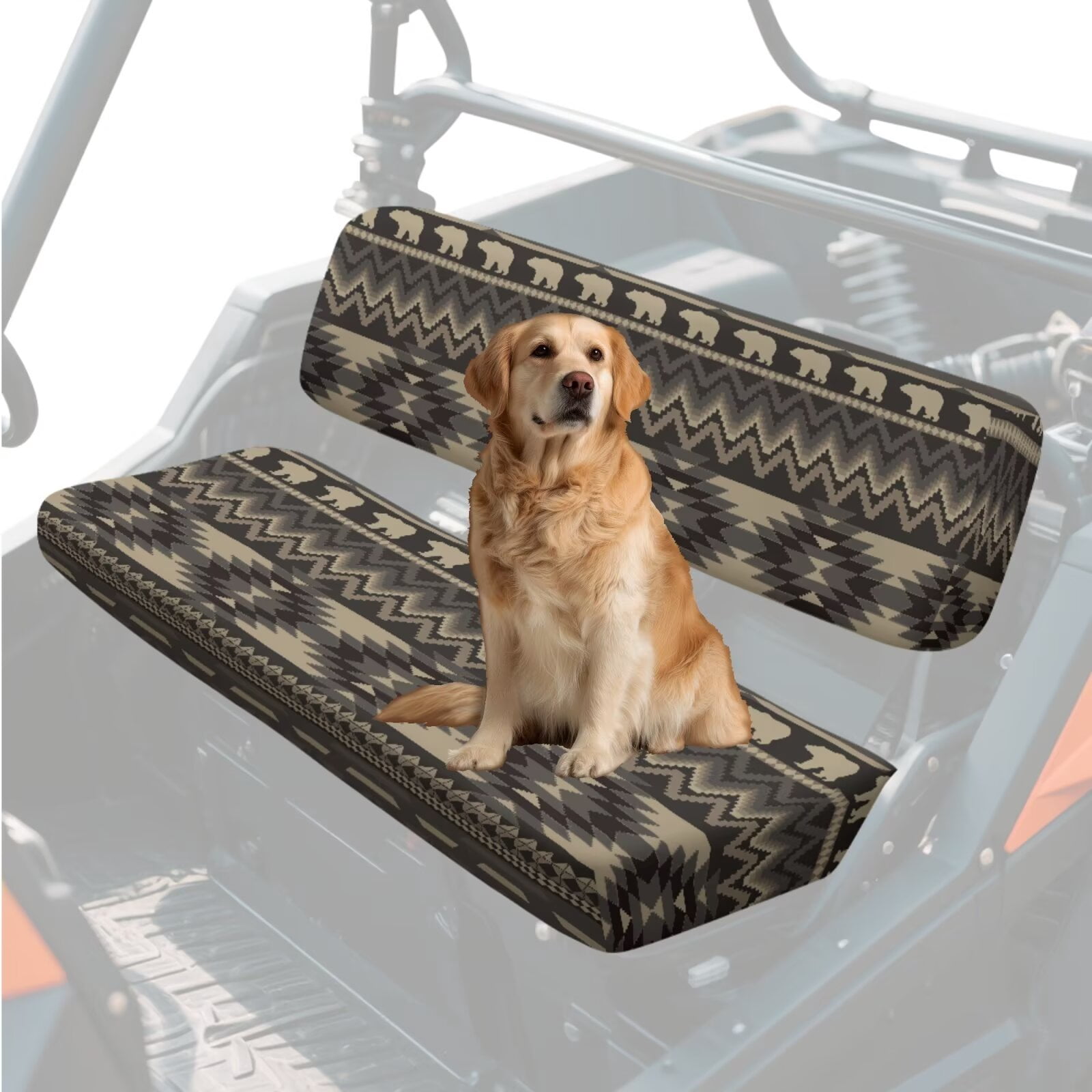 Binienty Indian Tribal UTV Dog Seat Covers for Kawasaki Mule 3000 2005 ...