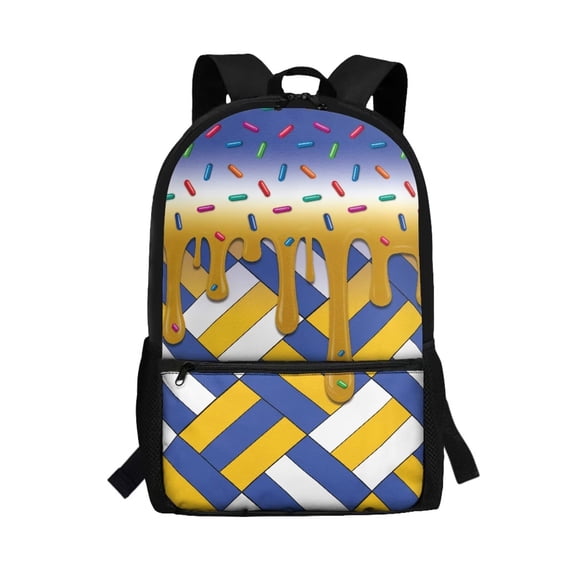 Binienty Kids Dripping Sprinkle Plaid School Backpack for Ages 6-12 ...