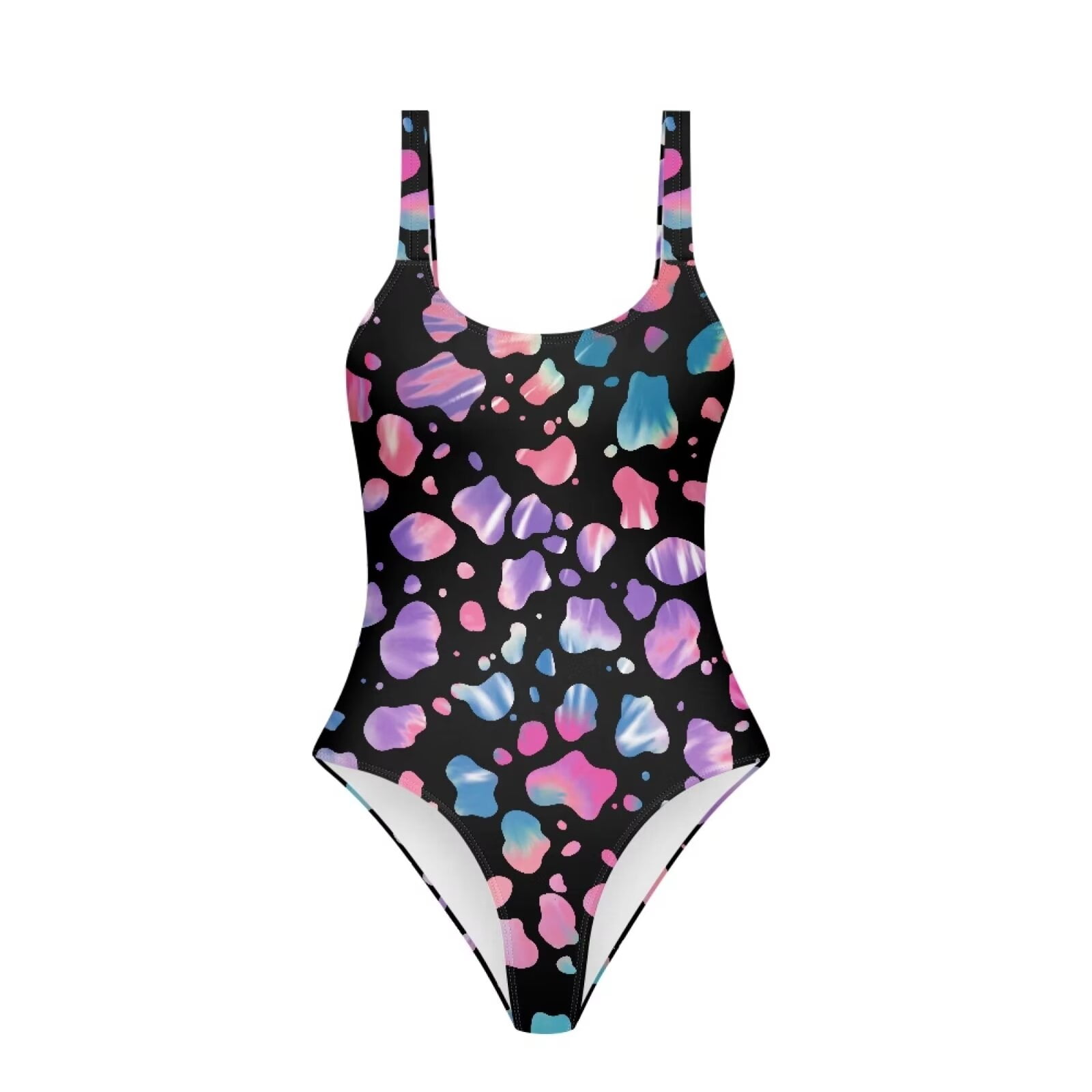 Binienty Ladies Swimsuits One Piece Colored Cow Stripes Swimwear For