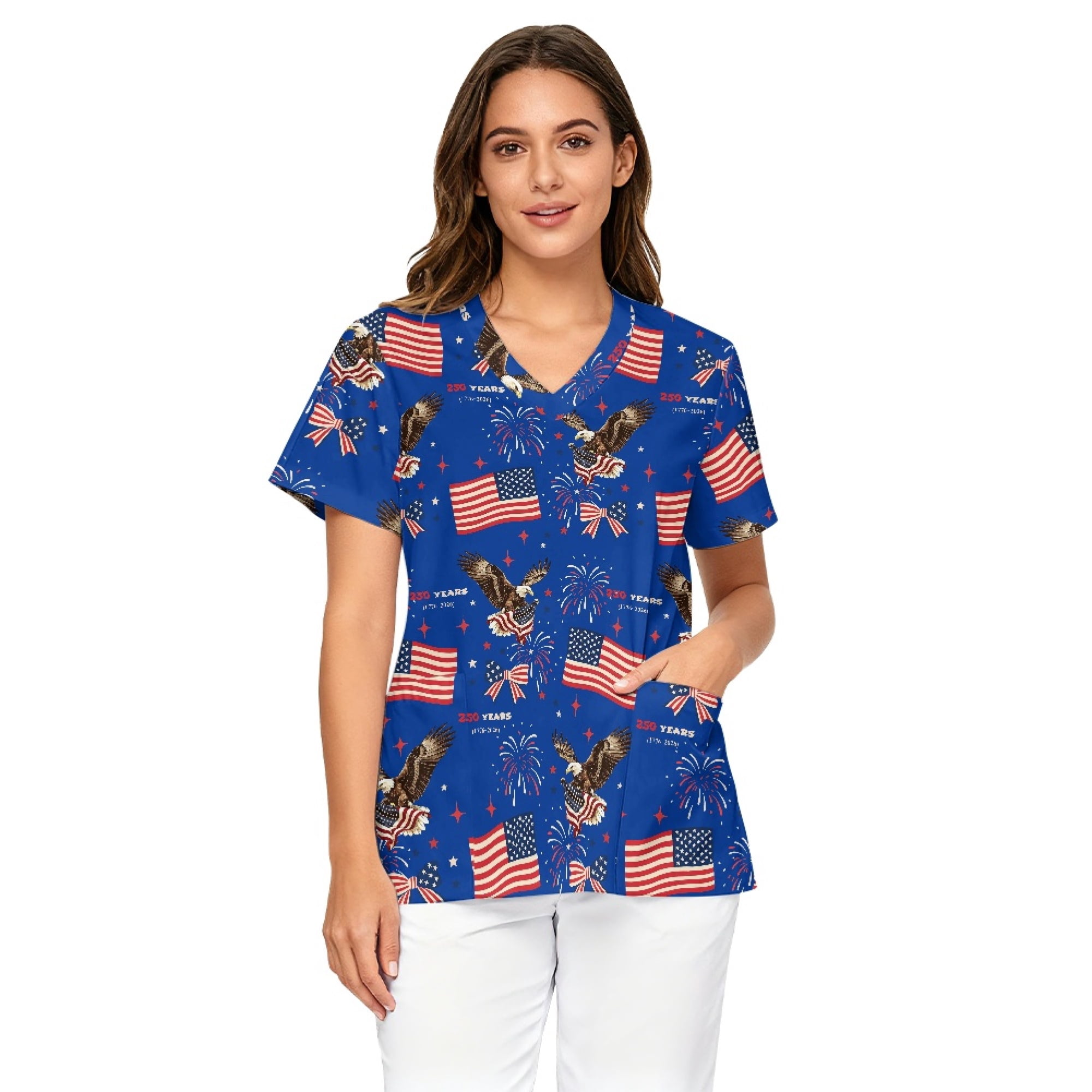 Binienty Medical Nursing Uniform for Doctors, Short Sleeve V Neck ...