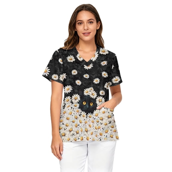 Binienty Medical Uniform with Two Front Pockets for Women, Stretchy ...