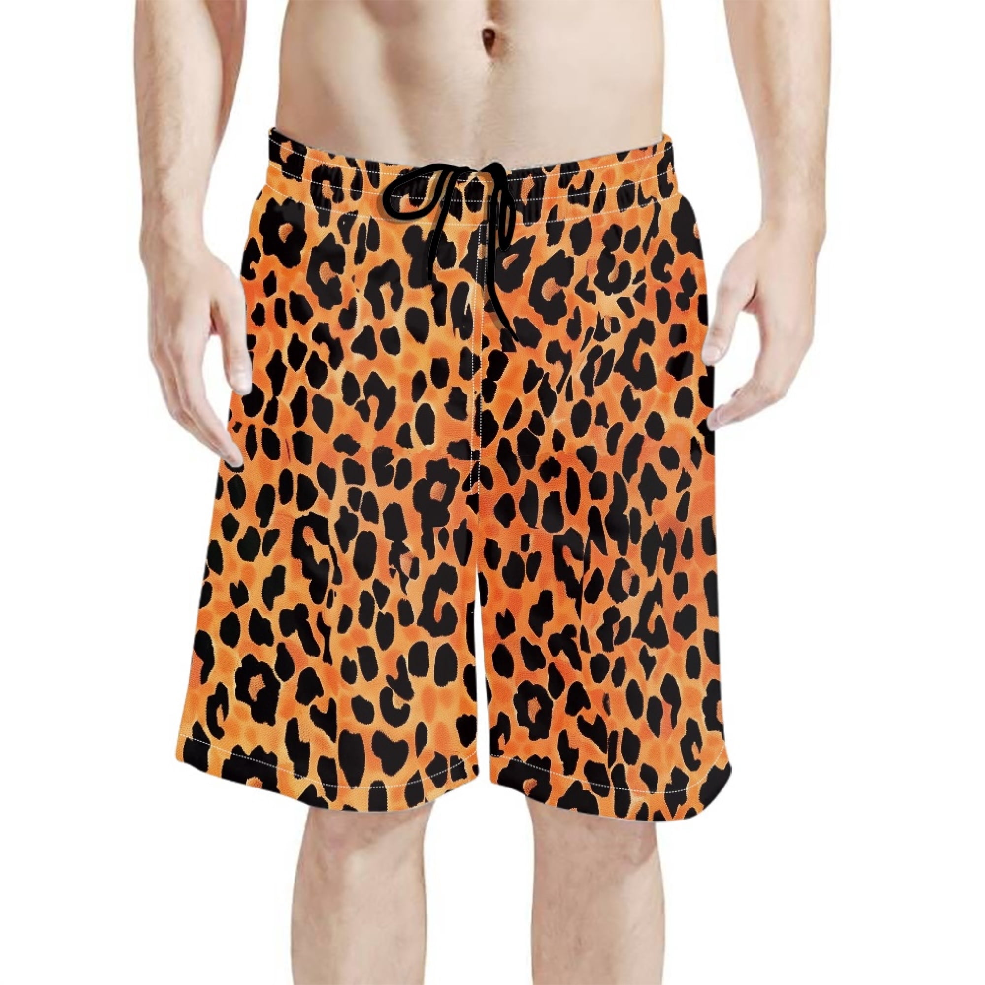 Binienty Men's Board Shorts Beach Swim Trunks With Leopard Print ...