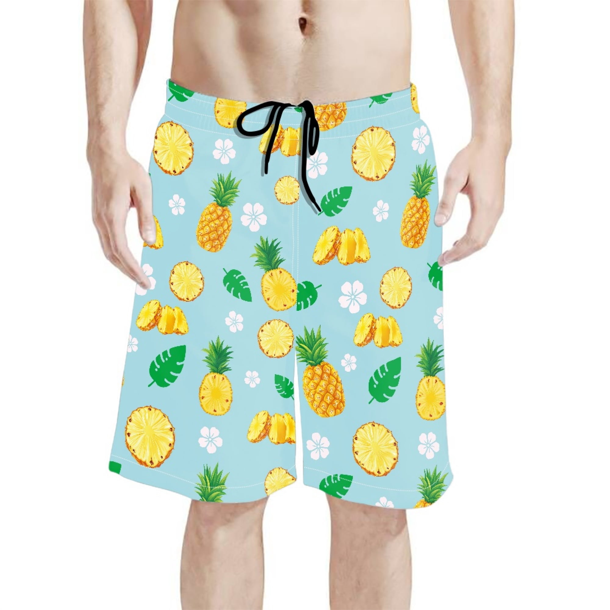 Binienty Men's Board Shorts Swim Trunks With Pineapple Pattern - Quick ...