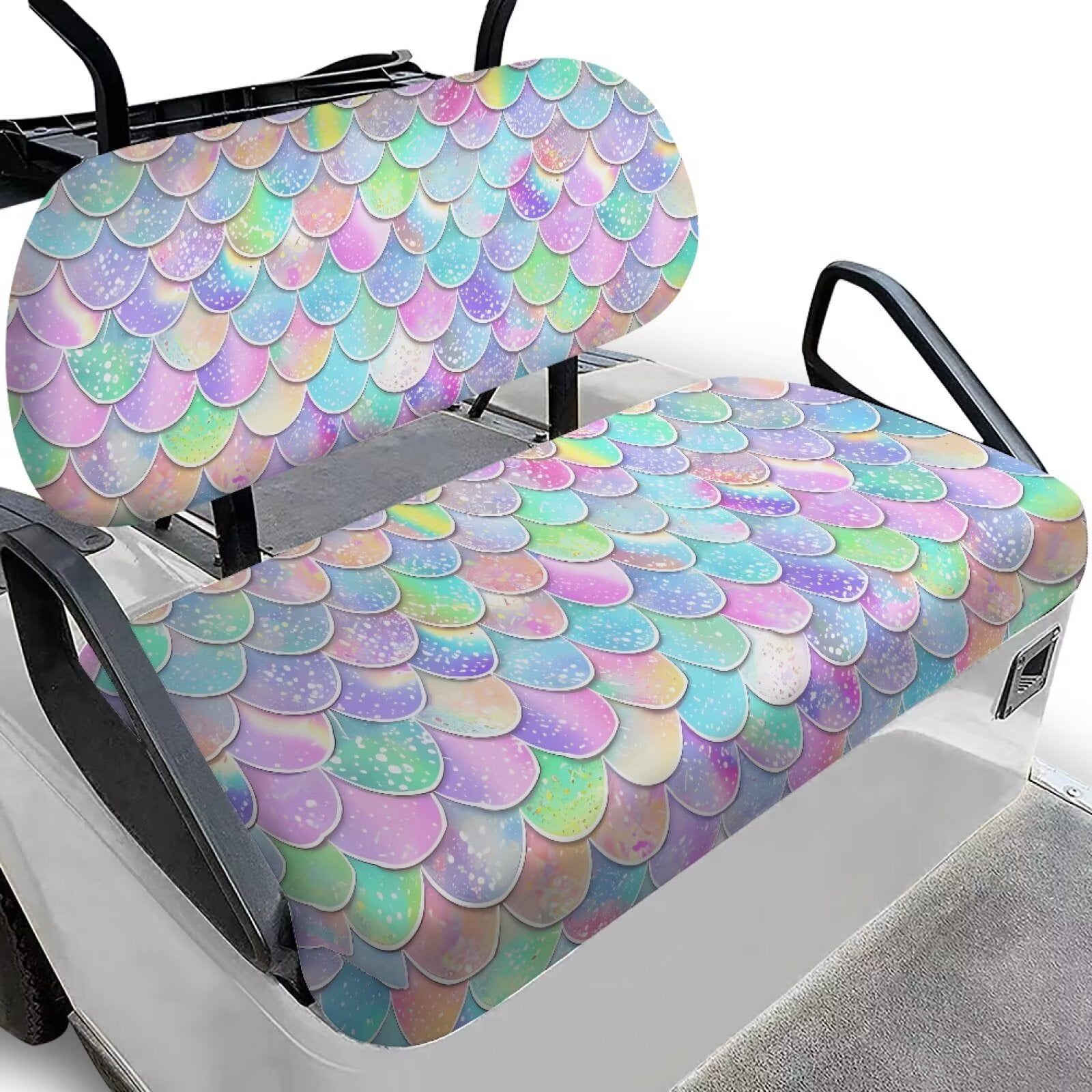 Binienty Mermaid Golf Cart Seat Cover Sets Soft Stretchy Golf Cart ...