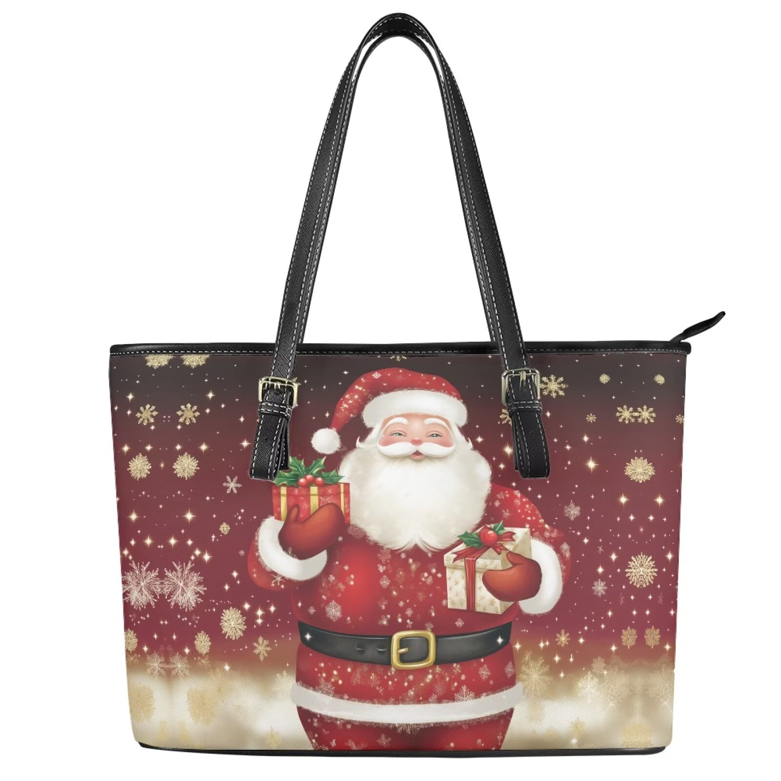Binienty Merry Christmas Womens Handbag Waterproof Christmas Santa ...