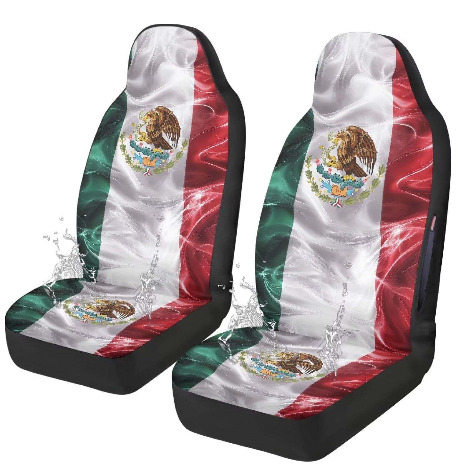 Binienty Mexican Flag Front Seat Car Covers Removable Waterproof Auto ...