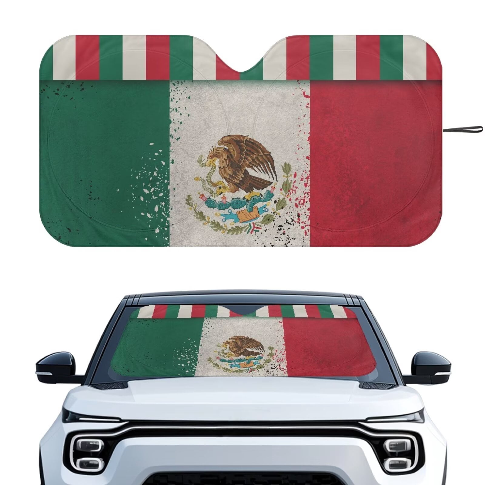 Binienty Mexican Flag Windshield Sun Shade for Car Auto Sun Shade Front ...