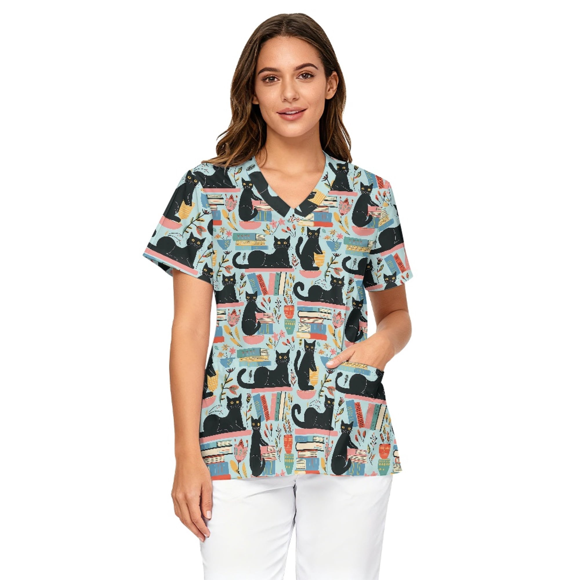 Binienty Nursing Shirt with Pockets for Women, Soft Comfortable V Neck ...