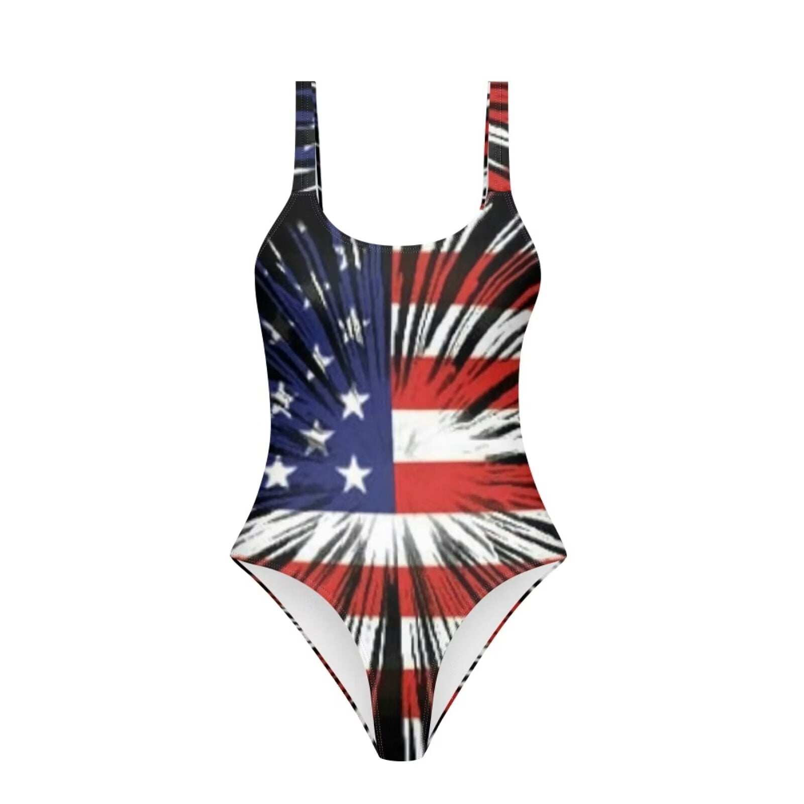 Binienty One Piece Ladies Swimsuits American Flag Swimwear For Women