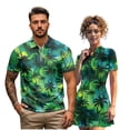 Binienty Palm Tree His and Hers Golf Outfit Set Fashion Short Sleeve ...