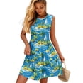 Binienty Palm Tree Tiered Sleeveless Tank Dress for Vacation ...