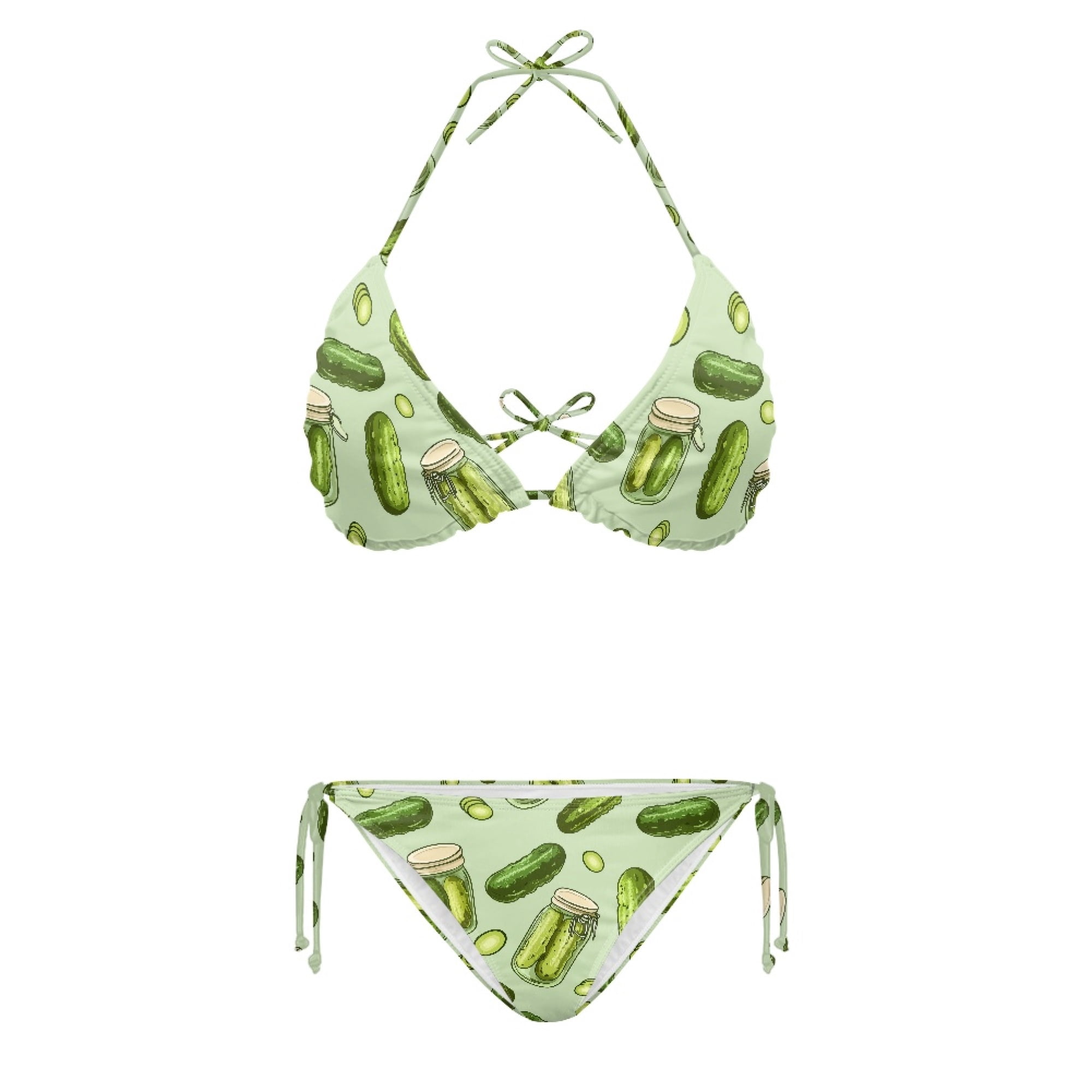 Binienty Pickle Jar Bathing Suit, Drawstring Bikini Set, Polyester ...