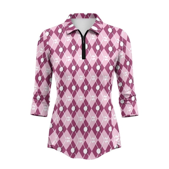 Binienty Pink Women Sport Shirts 3/4 Sleeve Cloth Workout Tennis T ...