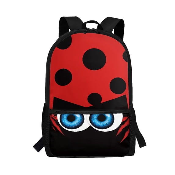 Binienty Red Black Polka Dot Eyes Print School Backpack for Teens ...