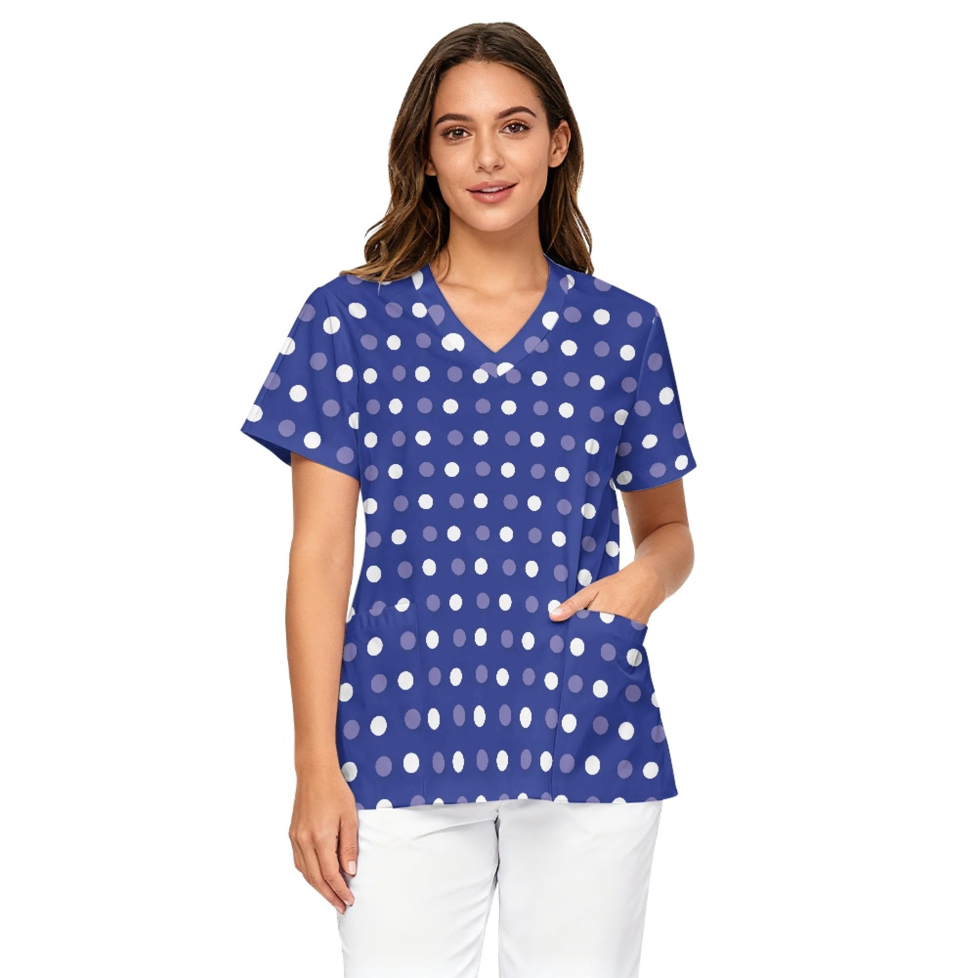 Binienty Scrub Top for Doctors, Stretchy V Neck Nurse Uniform ...